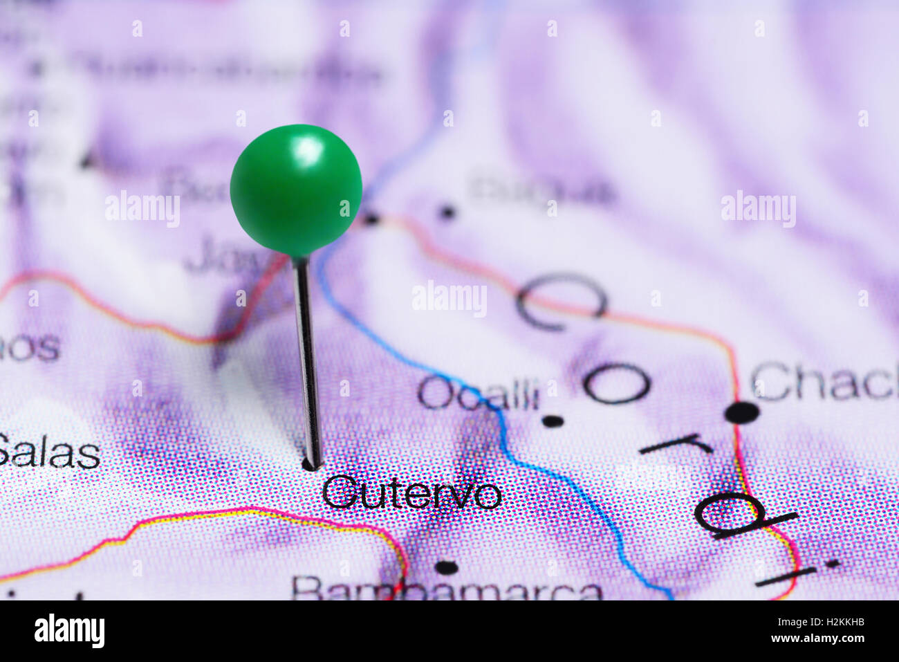 Cutervo pinned on a map of Peru Stock Photo - Alamy