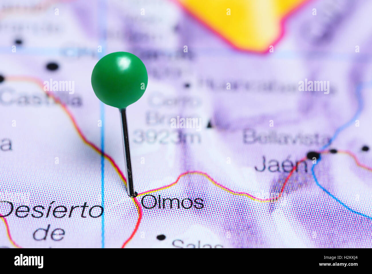 Olmos pinned on a map of Peru Stock Photo - Alamy
