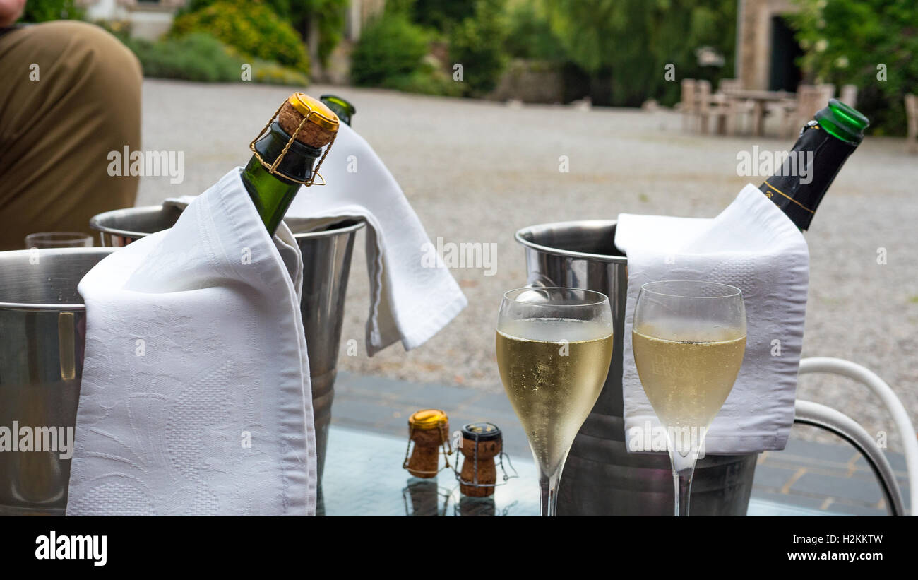 Table glasses alcohol bottles hi-res stock photography and images - Alamy