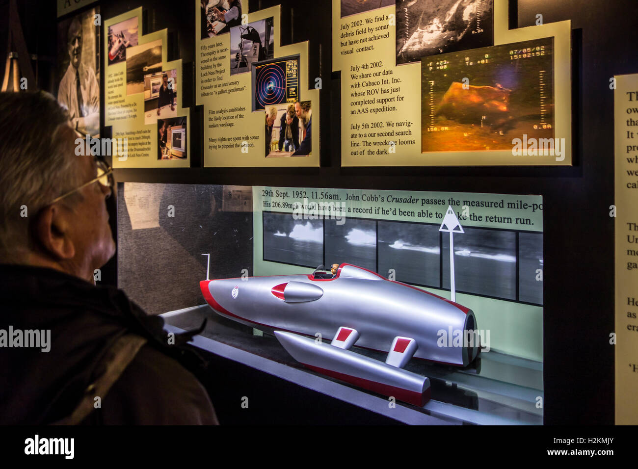 Scale model of John Cobb's jet speedboat Crusader, Loch Ness Centre and ...