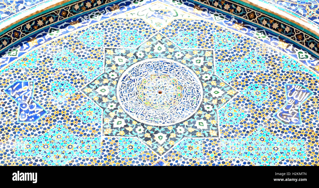 blur in iran the old decorative flower tiles from antique mosque like ...