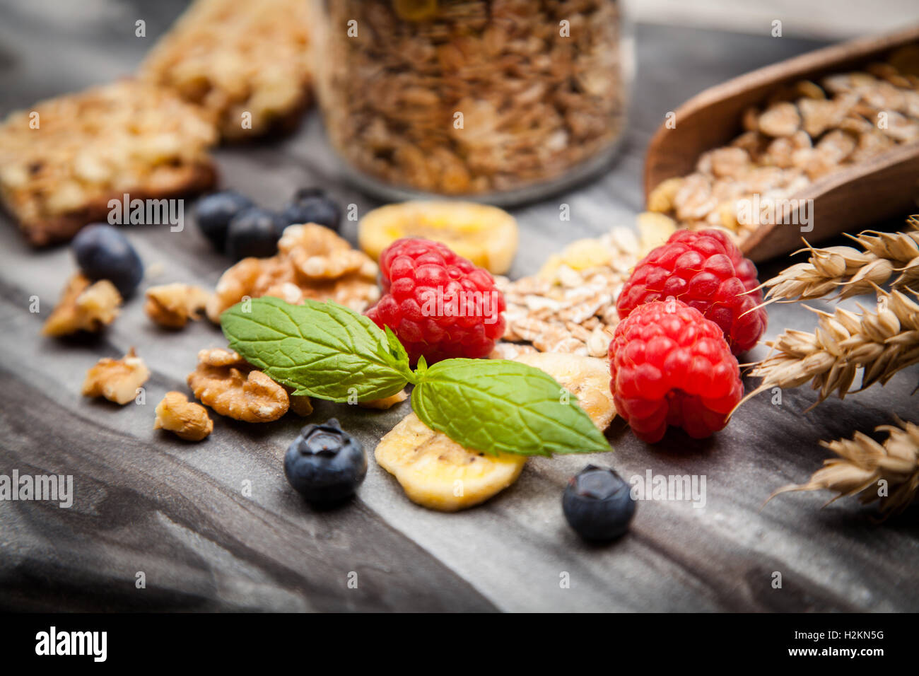 Muesli with berries Stock Photo - Alamy