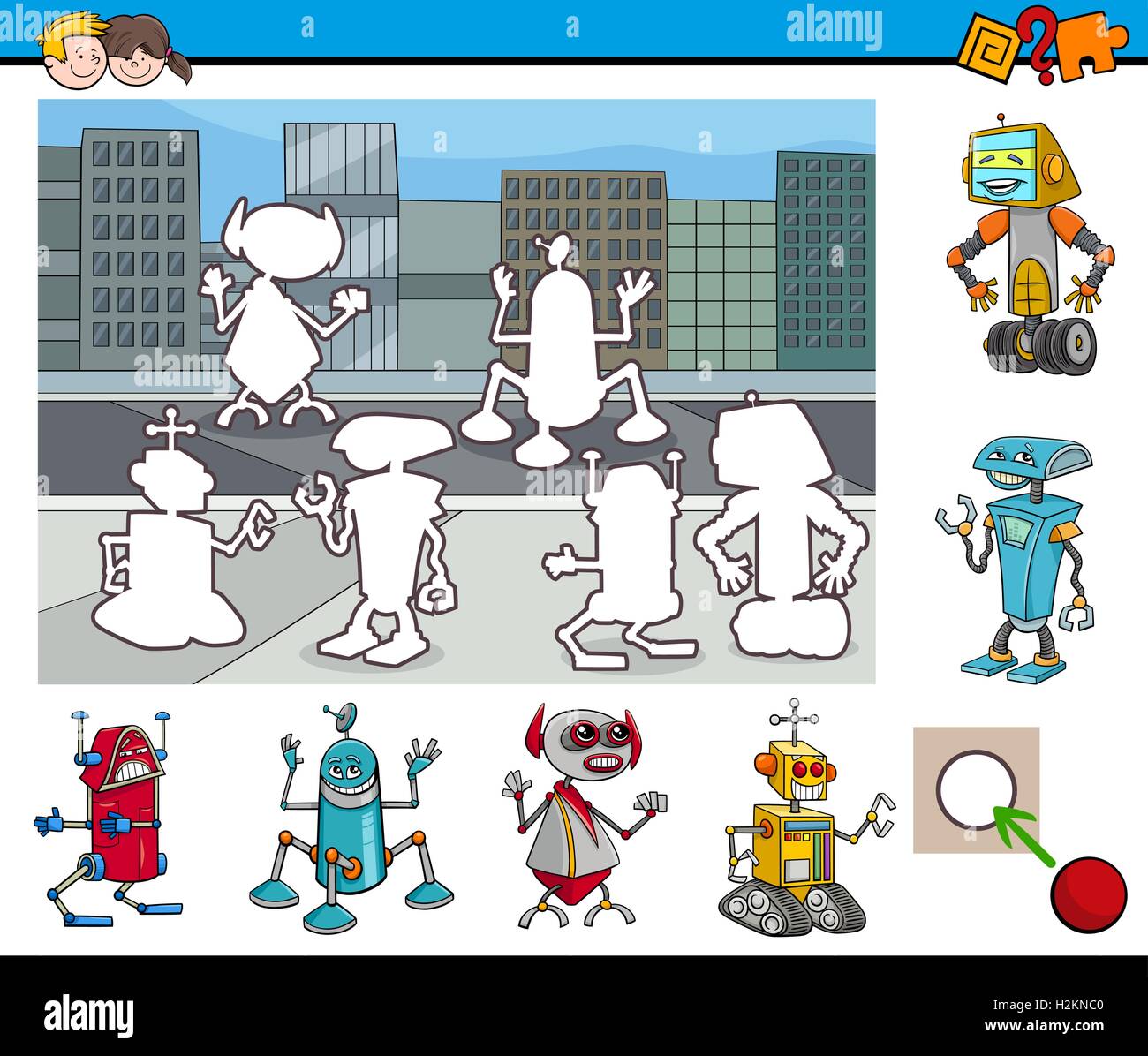 Cartoon Illustration of Educational Activity Task for Children with ...