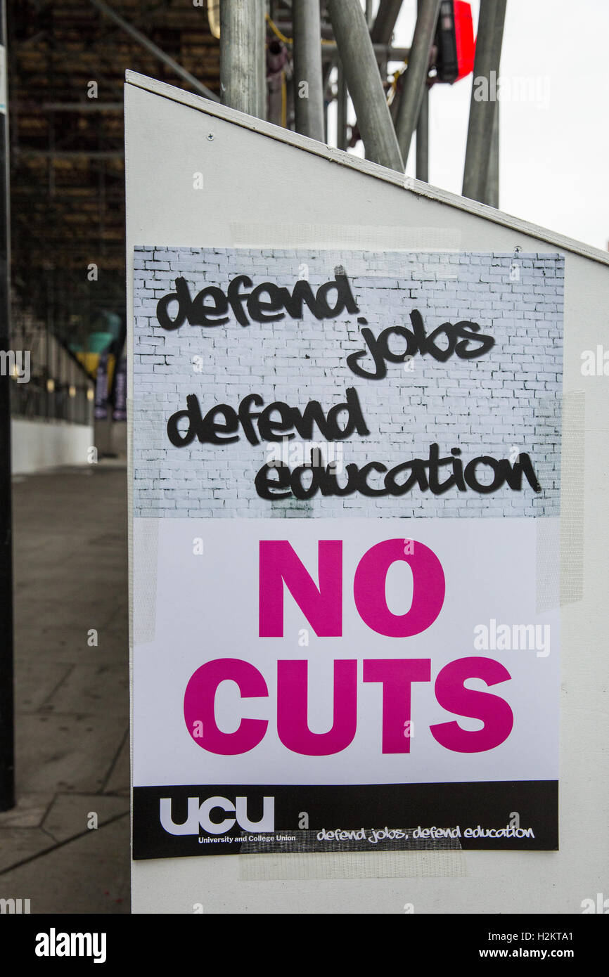 London, UK. 29th September, 2016. Posters denoting the official picket ...
