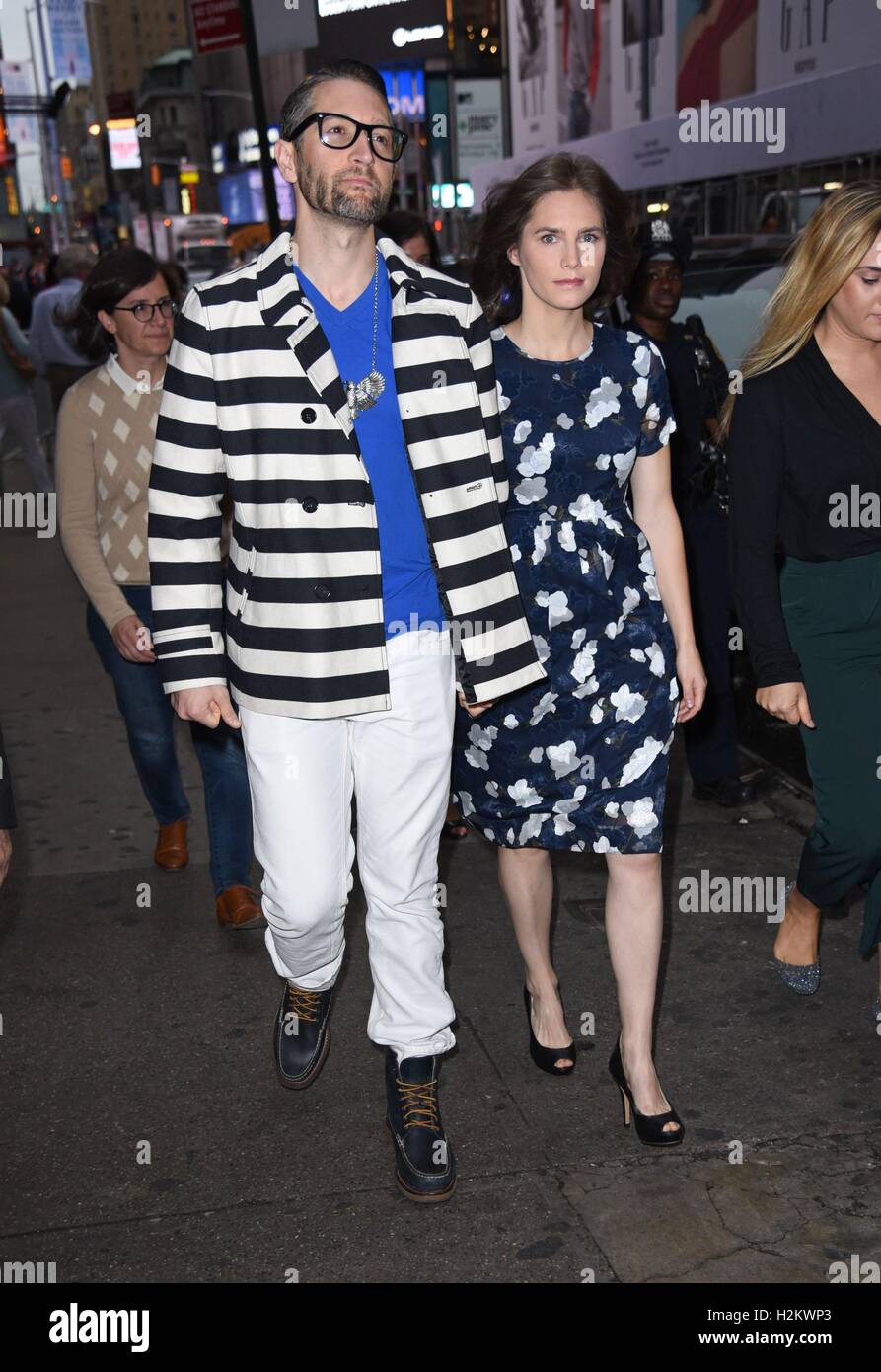 New York, NY, USA. 29th Sep, 2016. Christopher Robinson, Amanda Knox ...