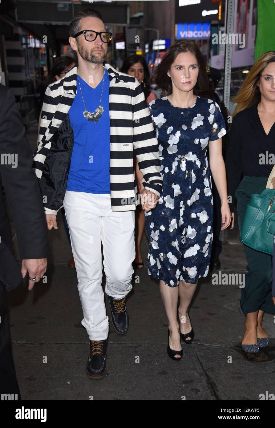 New York, NY, USA. 29th Sep, 2016. Christopher Robinson, Amanda Knox ...