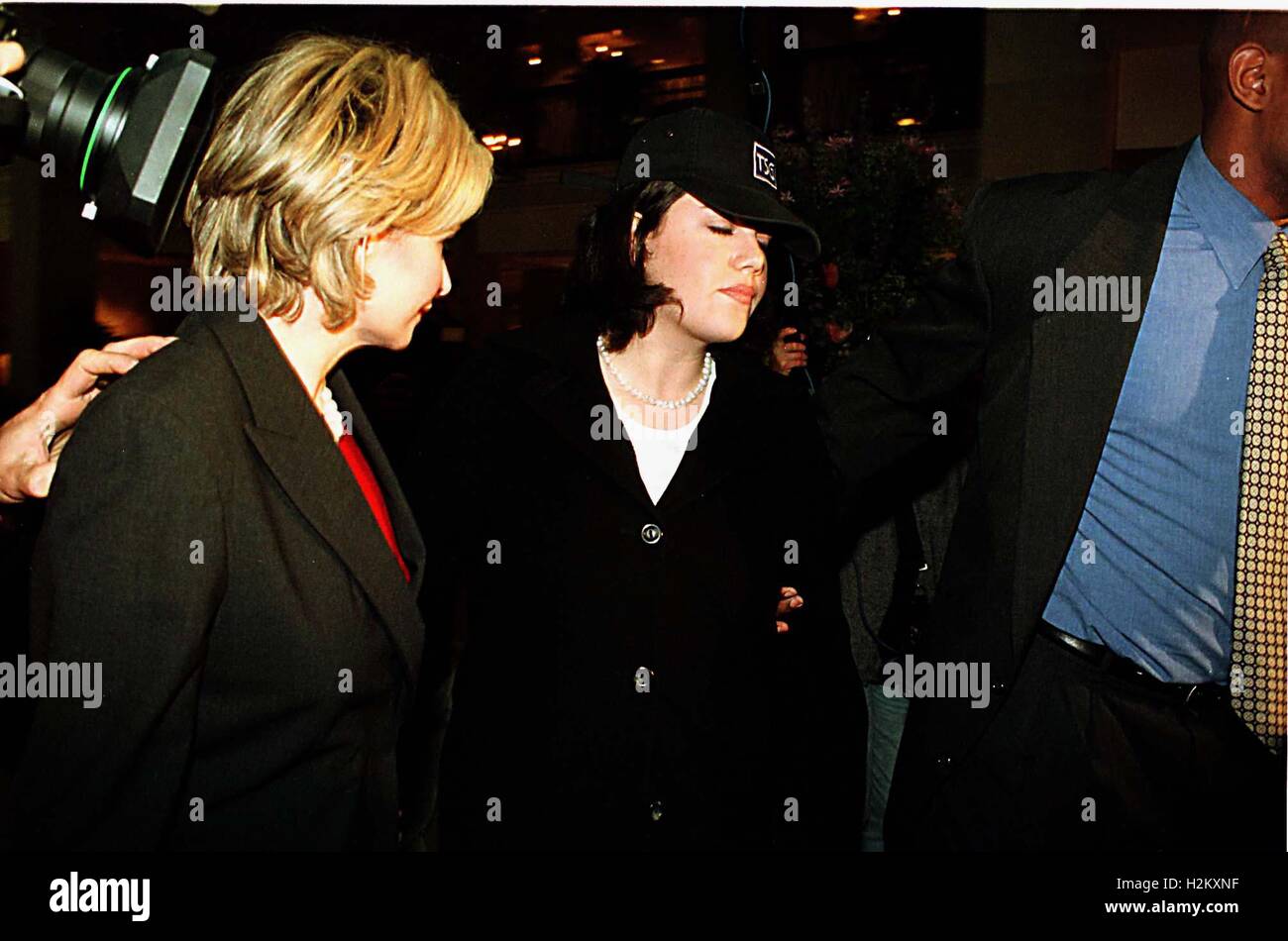 Washington, DC - January 23, 1999 -- Monica Lewinsky (wearing hat ...
