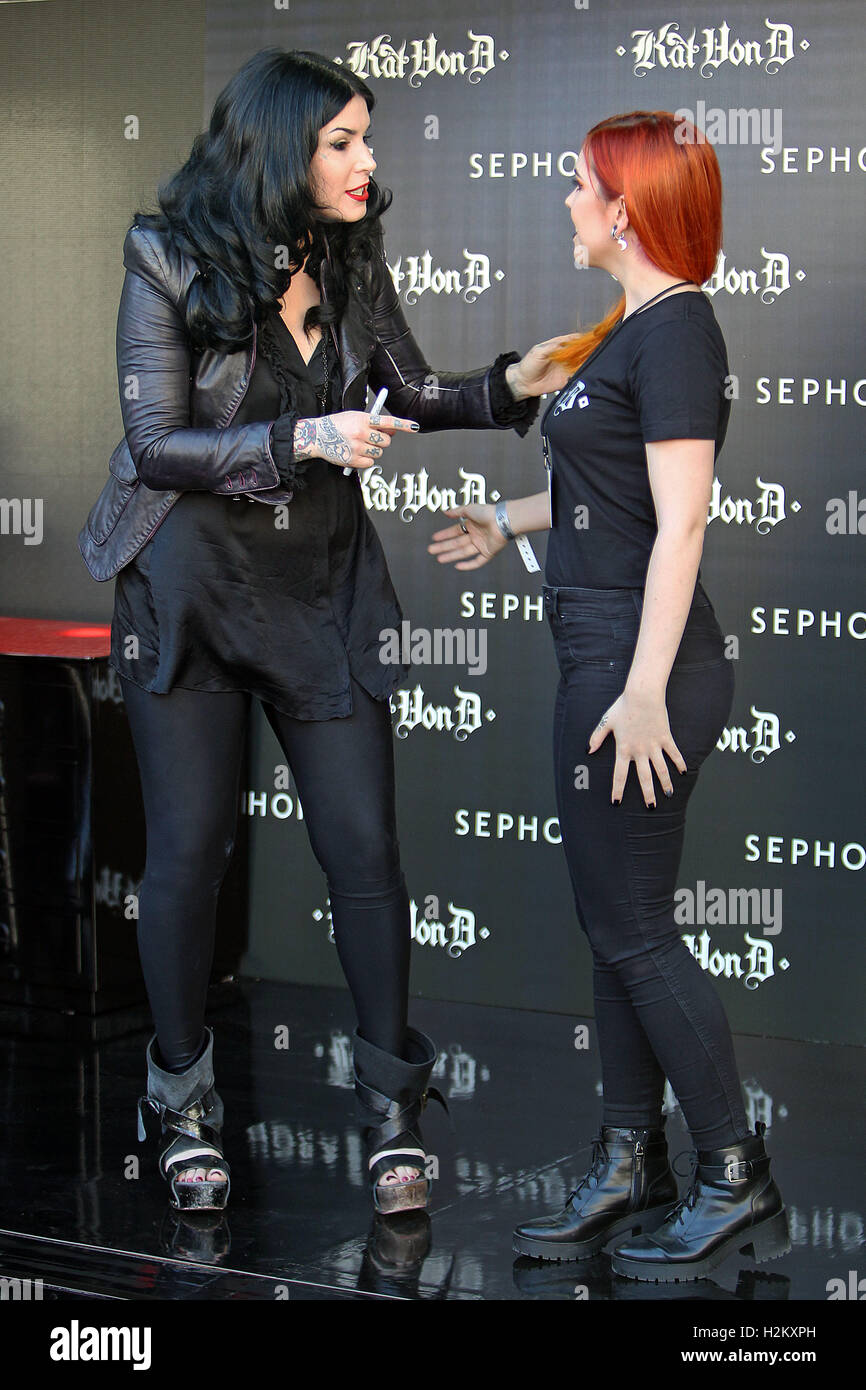 Madrid, Spain. 29th September, 2016. American tattoo artist Kat Von D ...