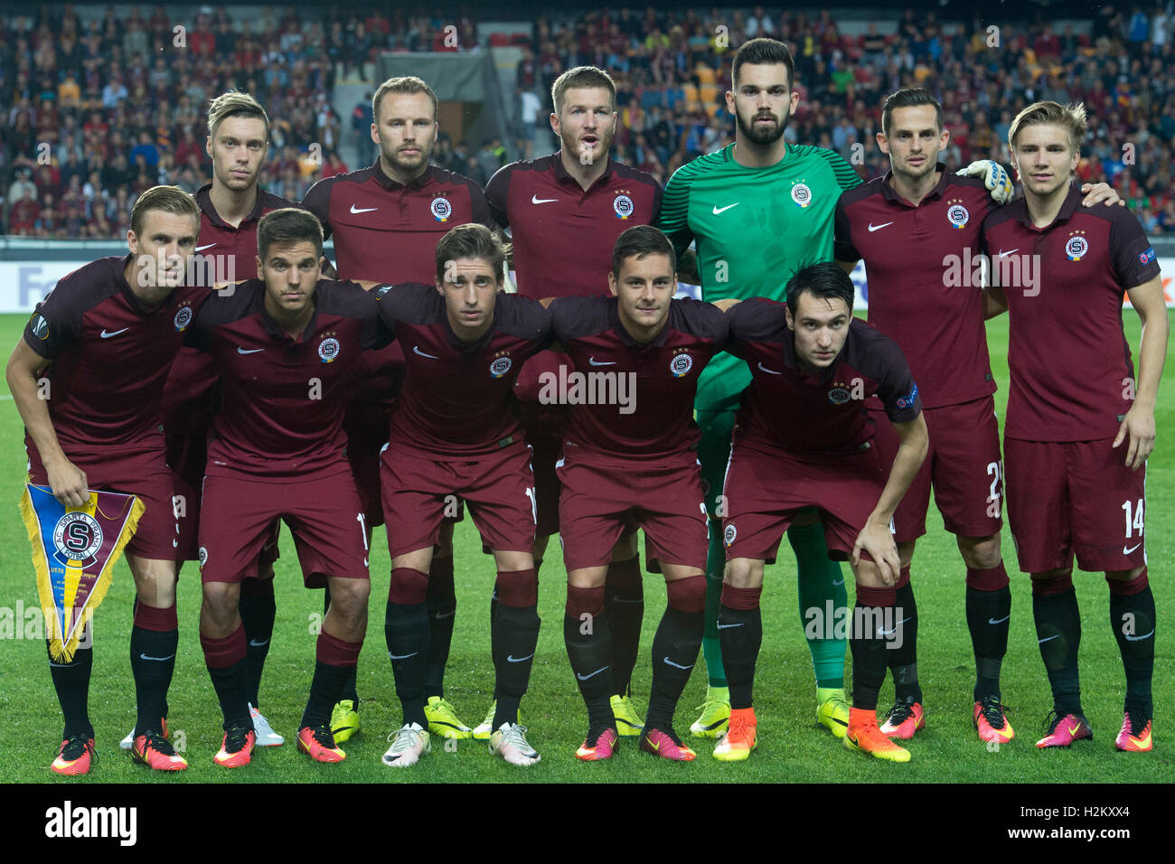Prague, Czech Republic. 29th Sep, 2016. Sparta Praha team during the ...