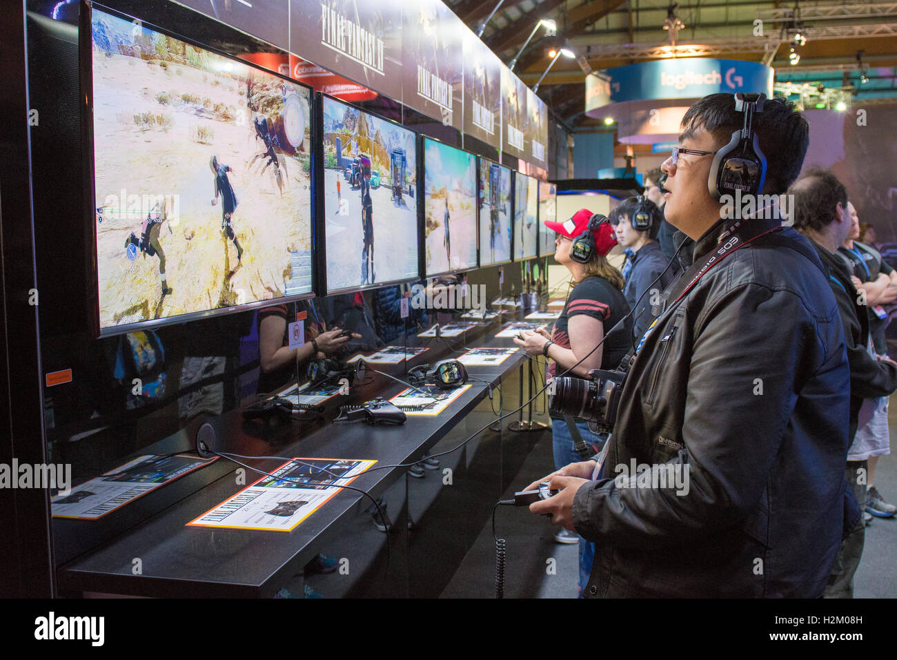 Logitech booth hi-res stock photography and images - Alamy
