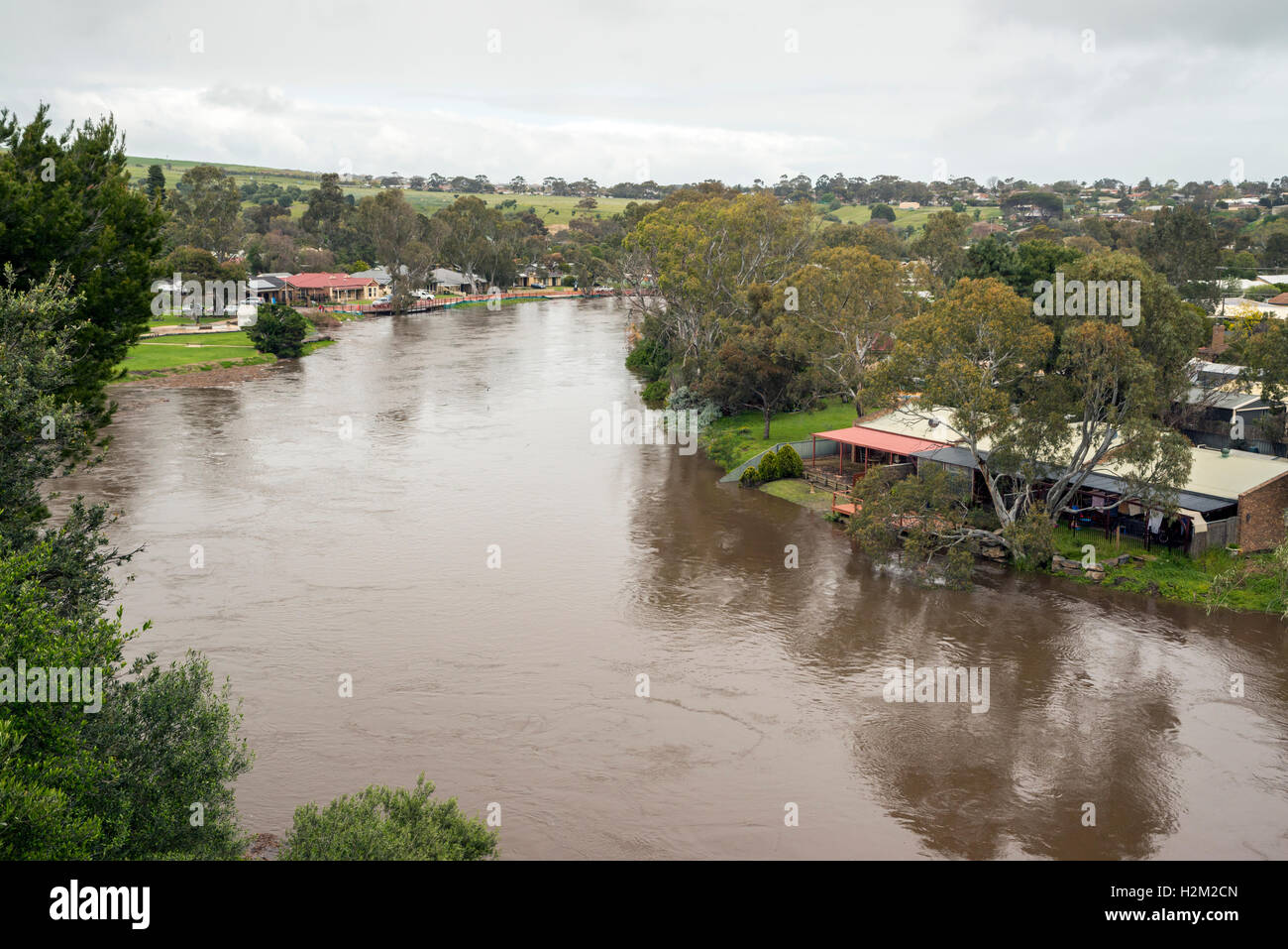 Old Noarlunga, South Australia. 30th September, 2016. The flood swollen ...