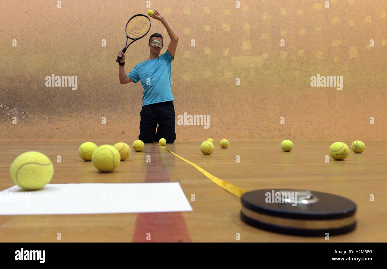 Augsburg, Germany. 17th Aug, 2016. Andre Ortolf serves a tennis ball ...