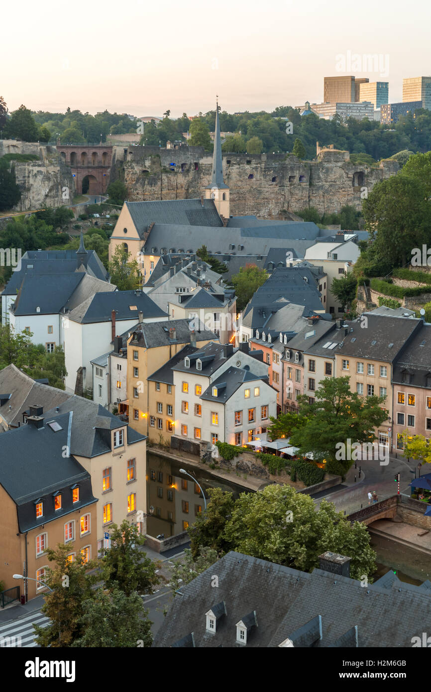 Luxembourg City sunset top view in Luxembourg Stock Photo - Alamy