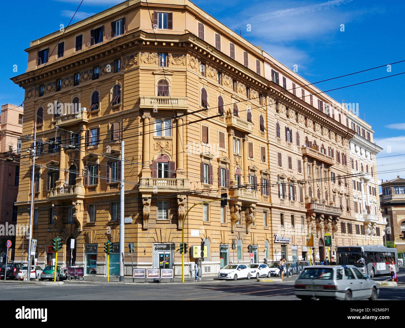 Seven storey apartment building, with shops on the ground floor, Via ...