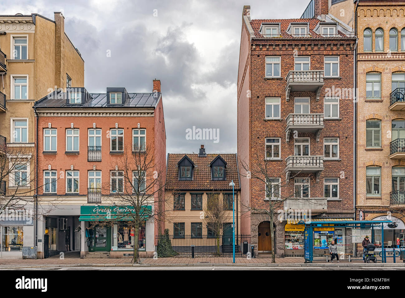 The front facades of some of the many beautiful old historic buildings ...