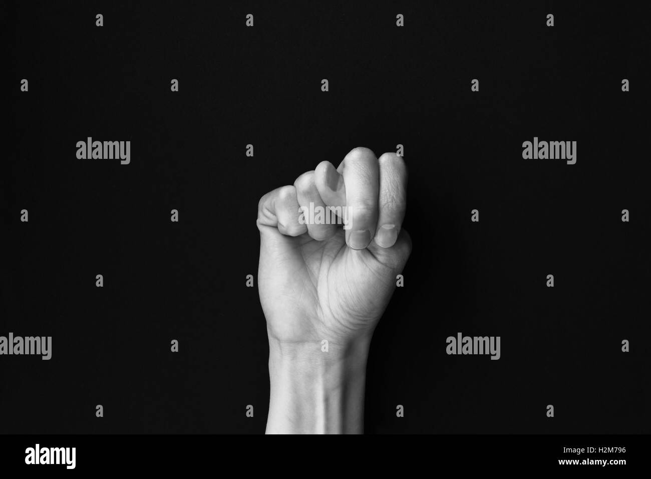 American sign language alphabet Black and White Stock Photos & Images ...