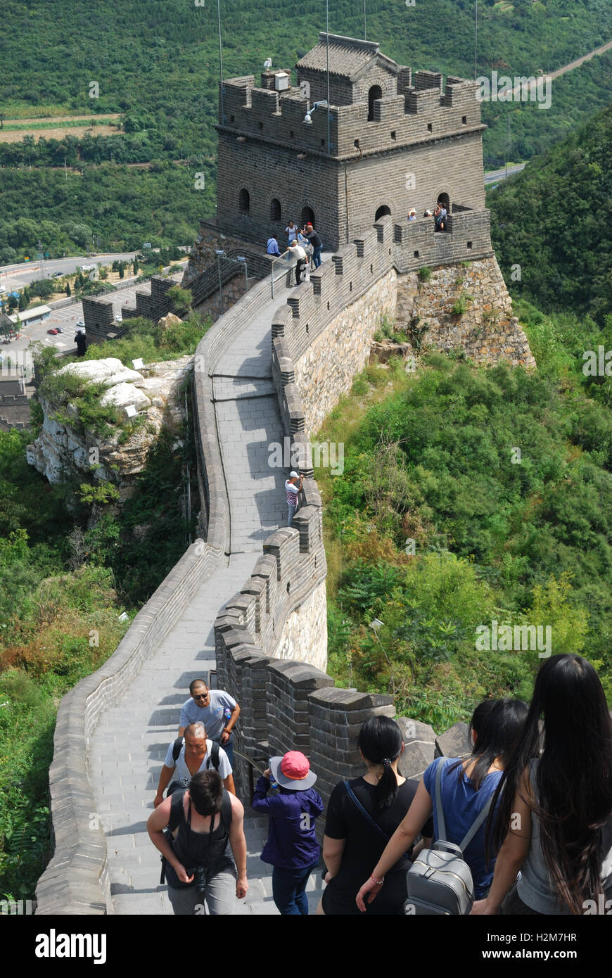 tourist climbing great wall of china,beijing,china Stock Photo - Alamy