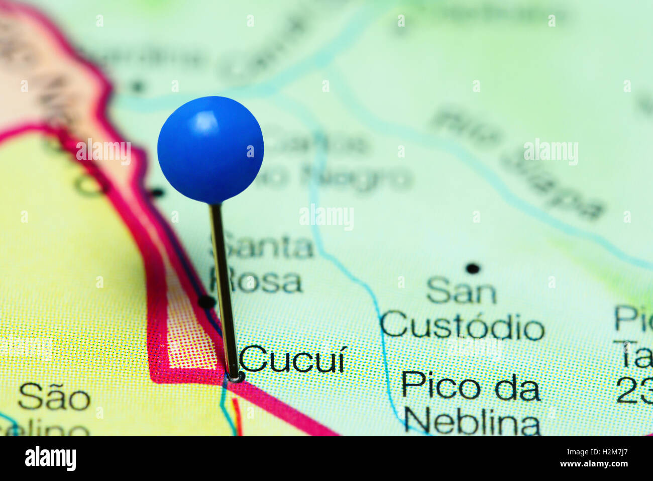 Cucui pinned on a map of Venezuela Stock Photo - Alamy