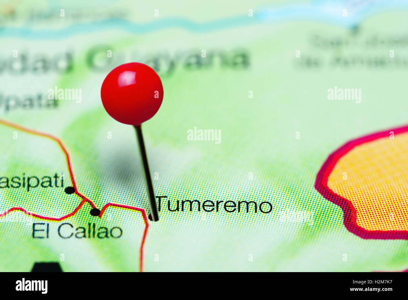 Tumeremo pinned on a map of Venezuela Stock Photo - Alamy
