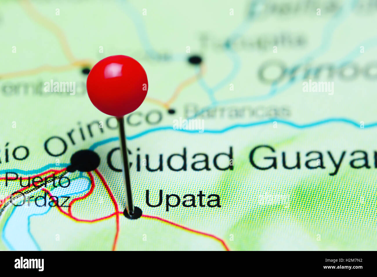 Upata pinned on a map of Venezuela Stock Photo - Alamy