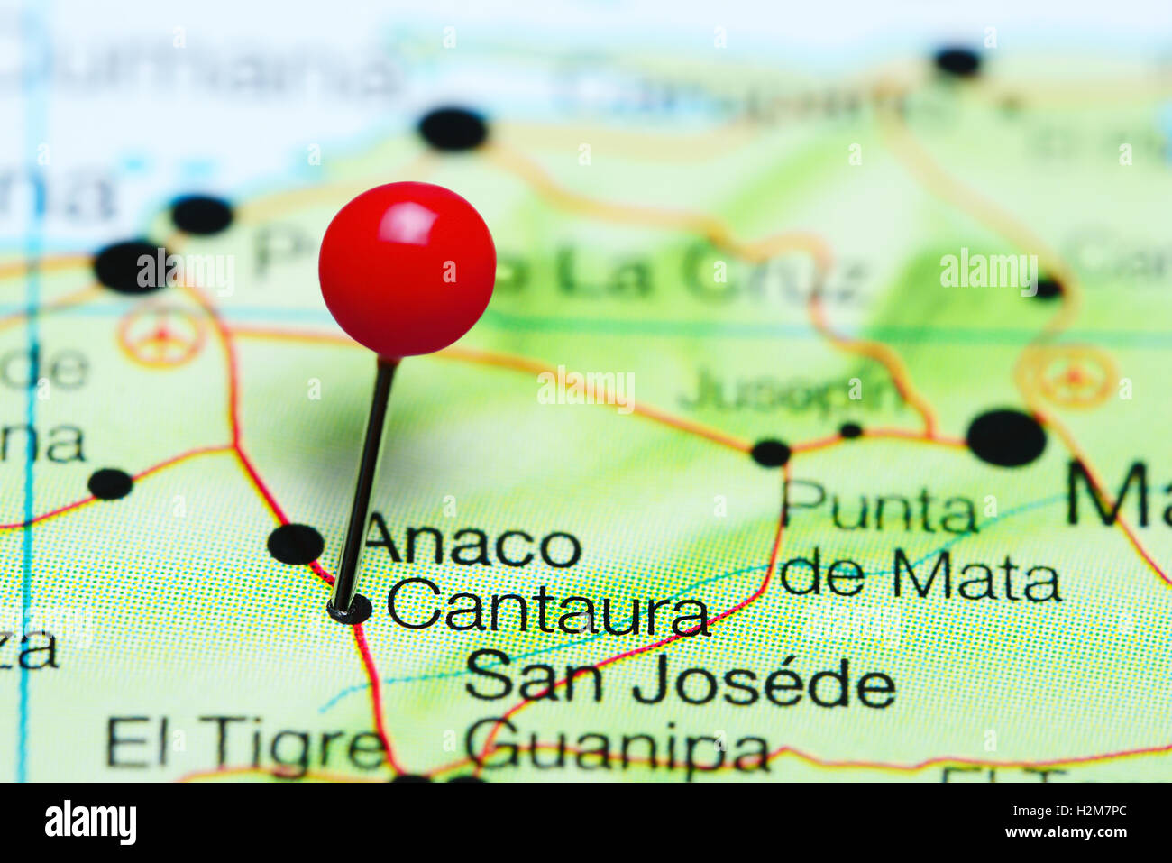 Cantaura pinned on a map of Venezuela Stock Photo - Alamy