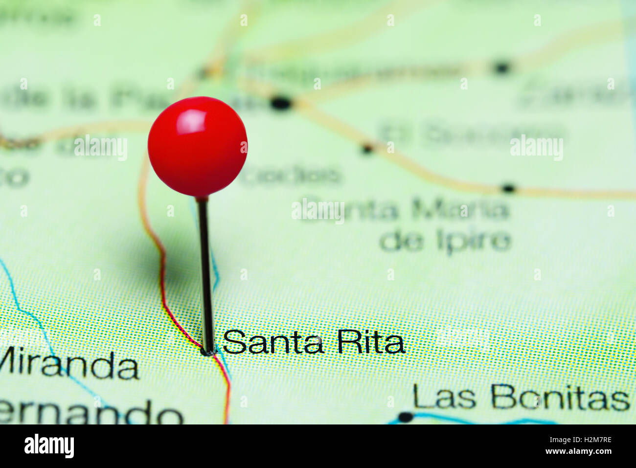 Santa Rita pinned on a map of Venezuela Stock Photo - Alamy
