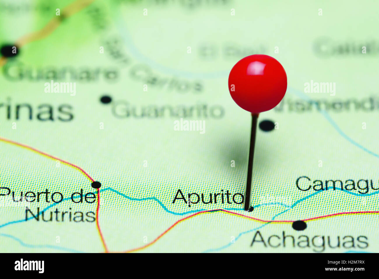 Apurito pinned on a map of Venezuela Stock Photo - Alamy