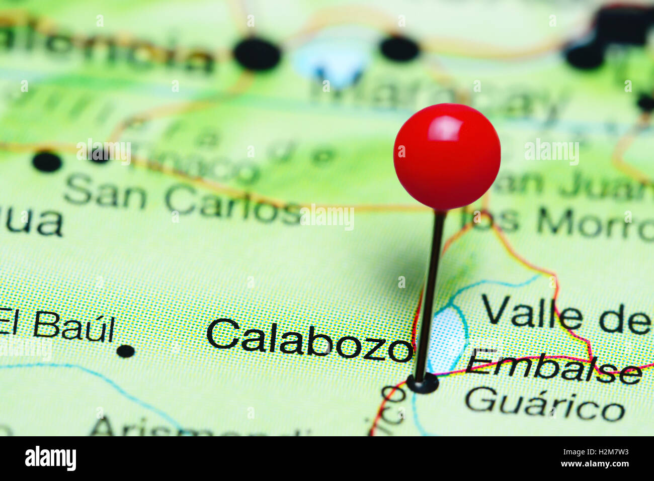 Calabozo pinned on a map of Venezuela Stock Photo - Alamy