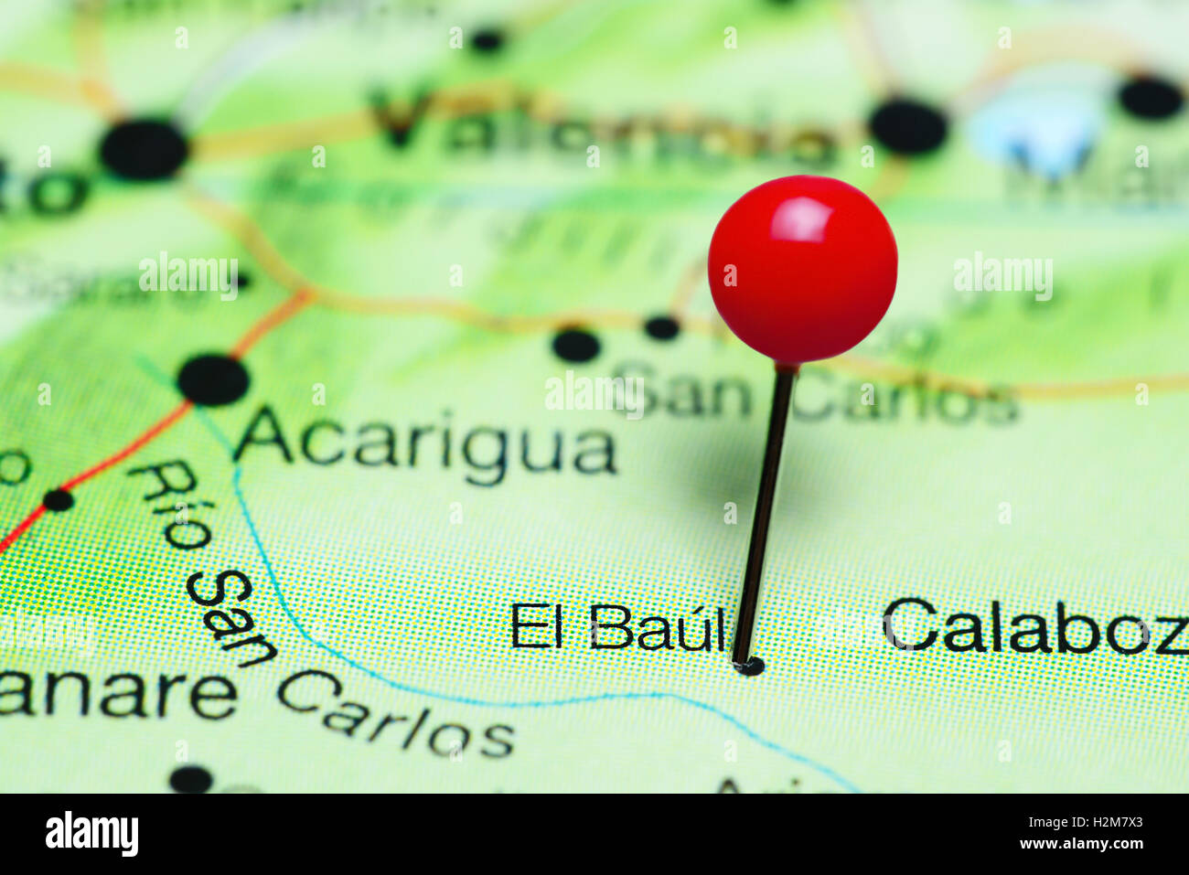 El Baul pinned on a map of Venezuela Stock Photo - Alamy