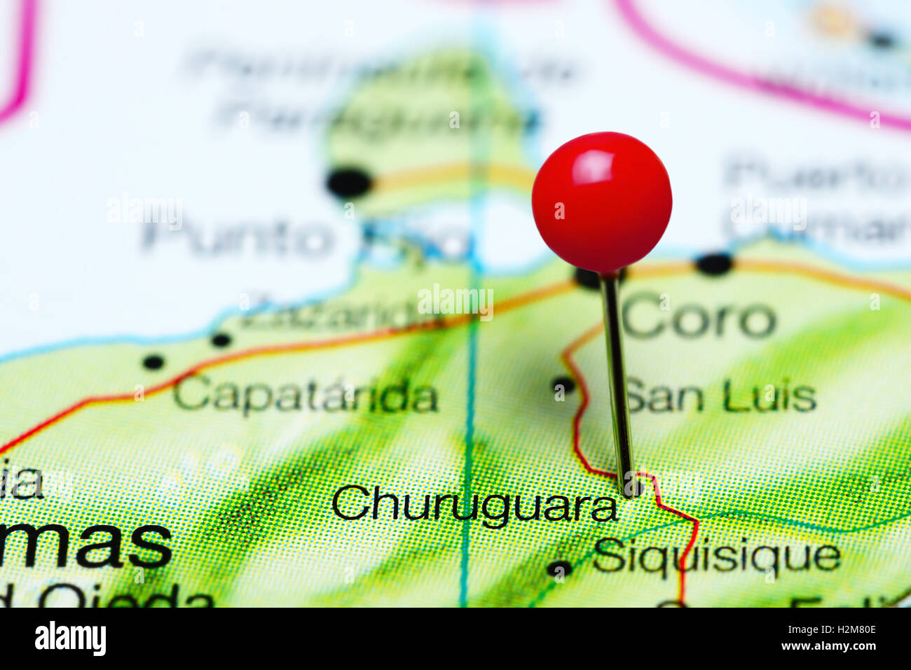 Churuguara pinned on a map of Venezuela Stock Photo - Alamy