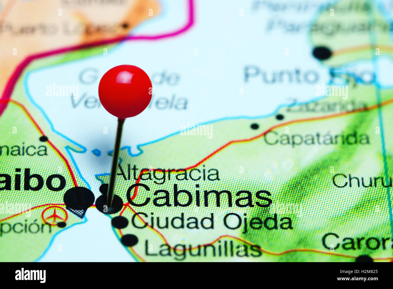 Cabimas pinned on a map of Venezuela Stock Photo - Alamy