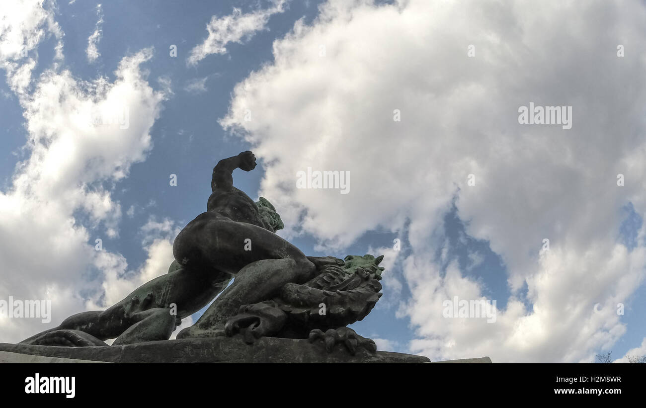 Liberty statue on Gellert hill in Budapest in Hungary Stock Photo - Alamy