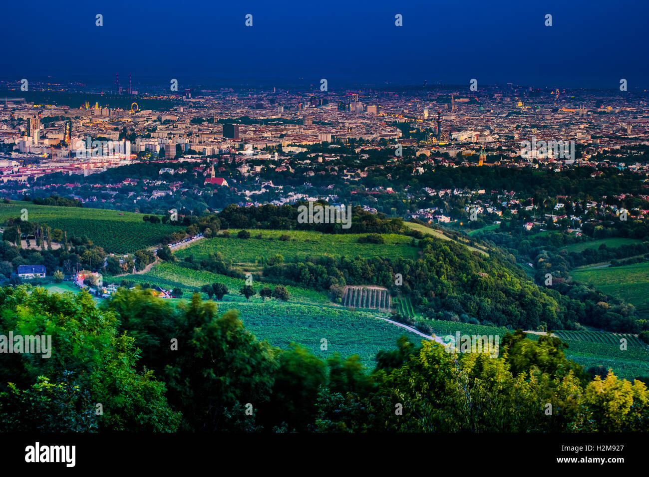 Vienna skyline and Danube River. Vienna, Austria Stock Photo - Alamy