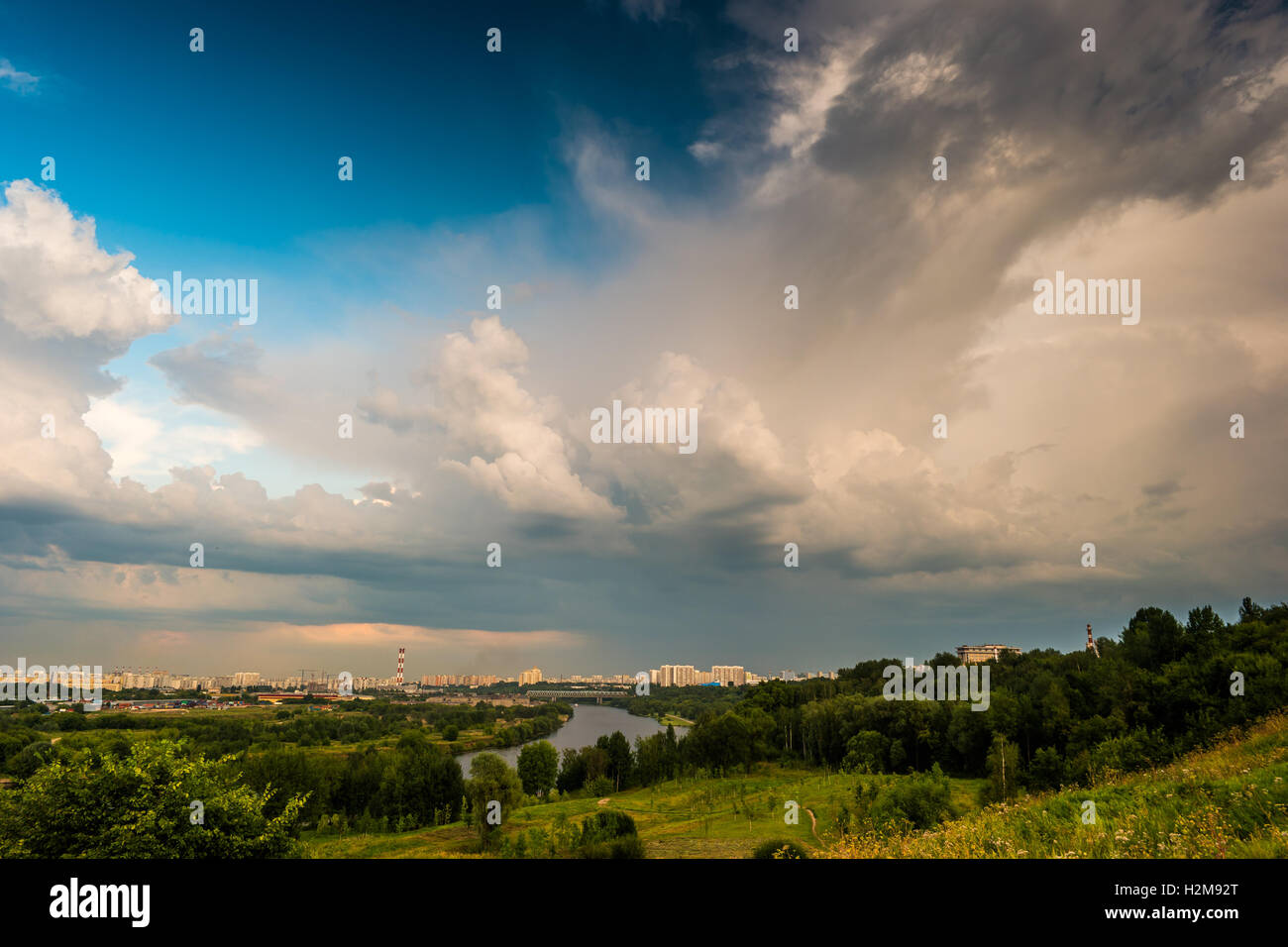 Beautiful natural landscape at sunset Stock Photo - Alamy
