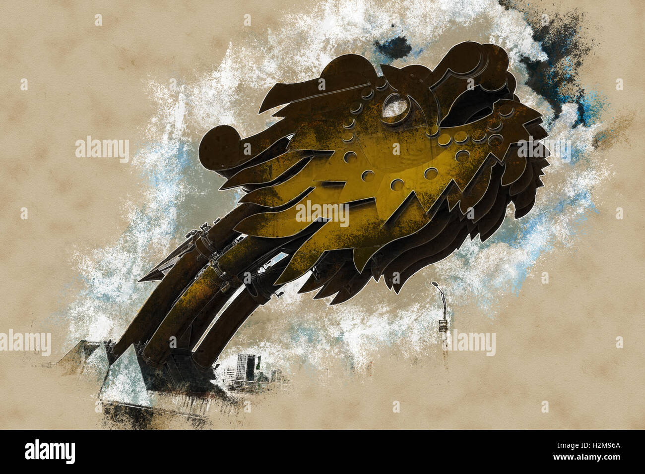 Head part of Dragon bridge in Da Nang, Vietnam Stock Photo - Alamy