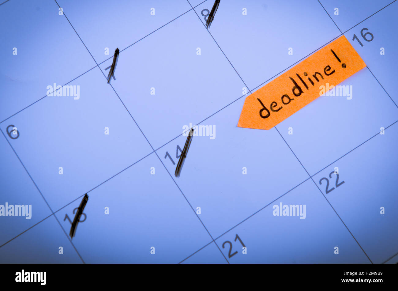 Calendar mark with Deadline Stock Photo - Alamy