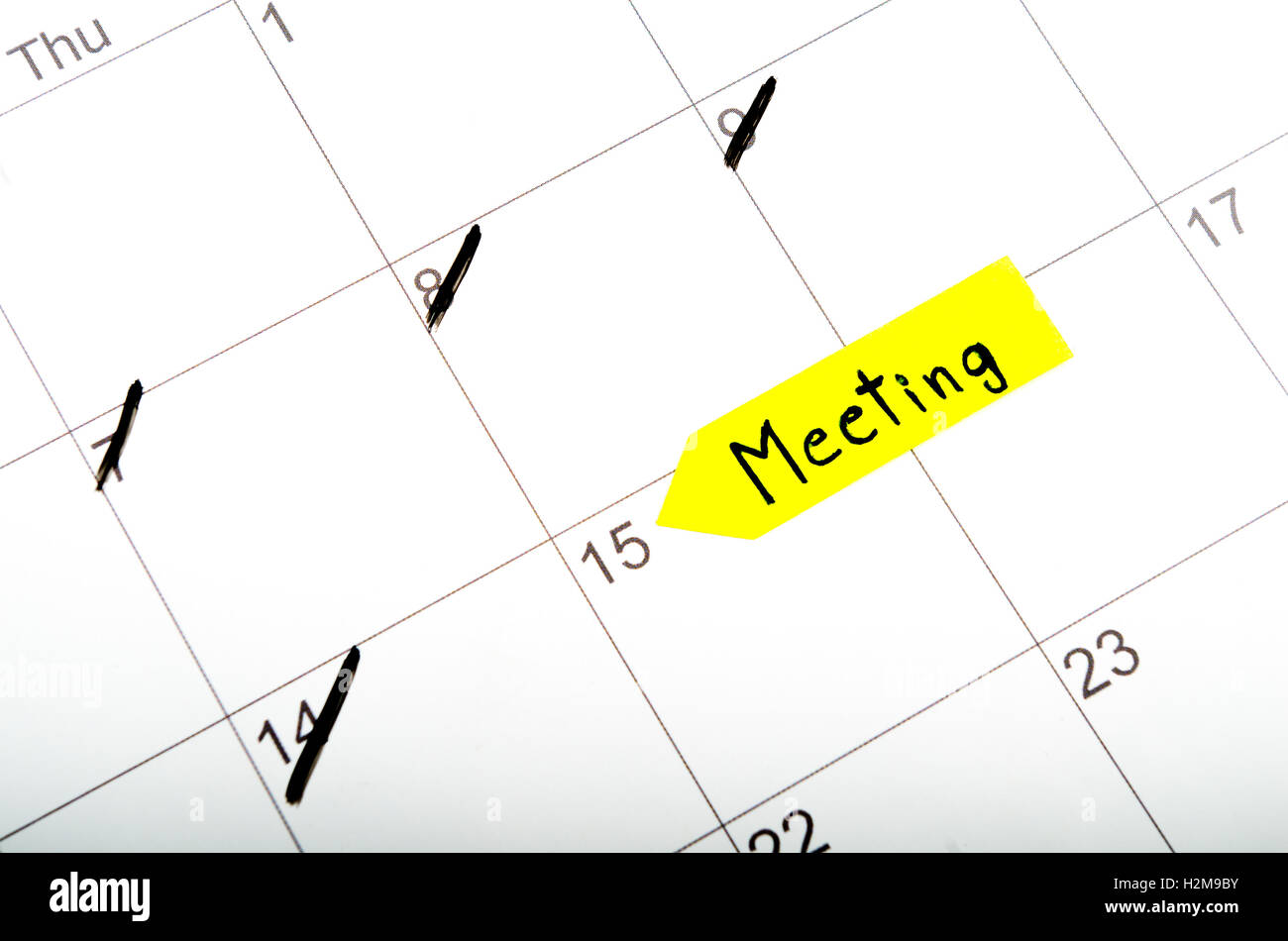 Setting a meeting date on calendar Stock Photo - Alamy