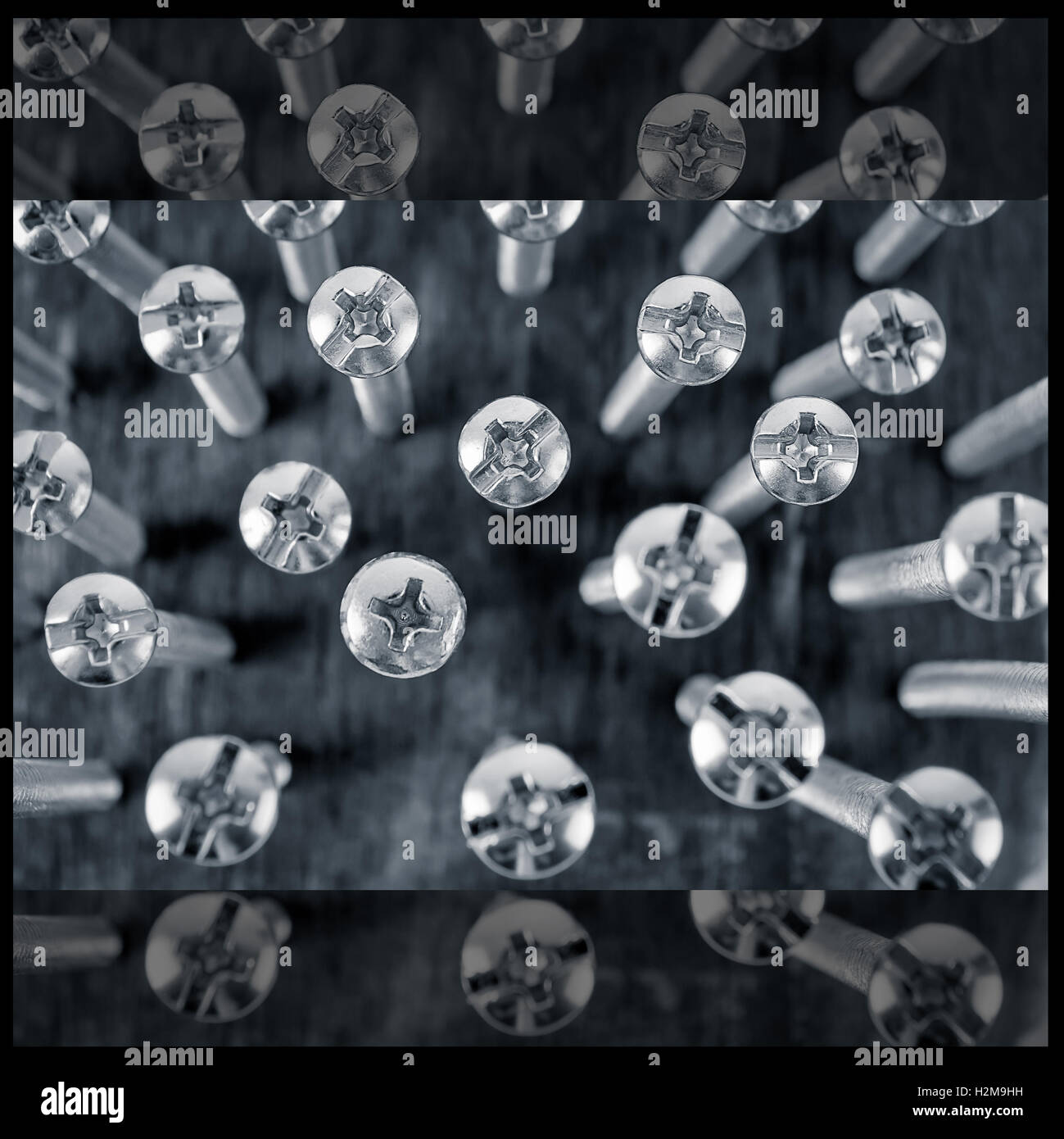 Close-up of various steel screws set template Stock Photo - Alamy