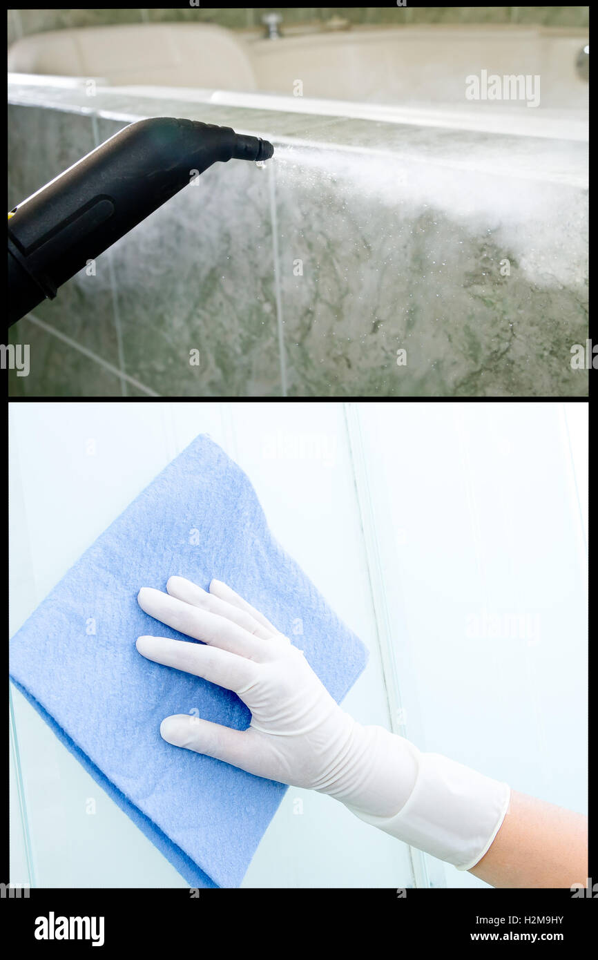 Collage of several photos for cleaning Stock Photo - Alamy
