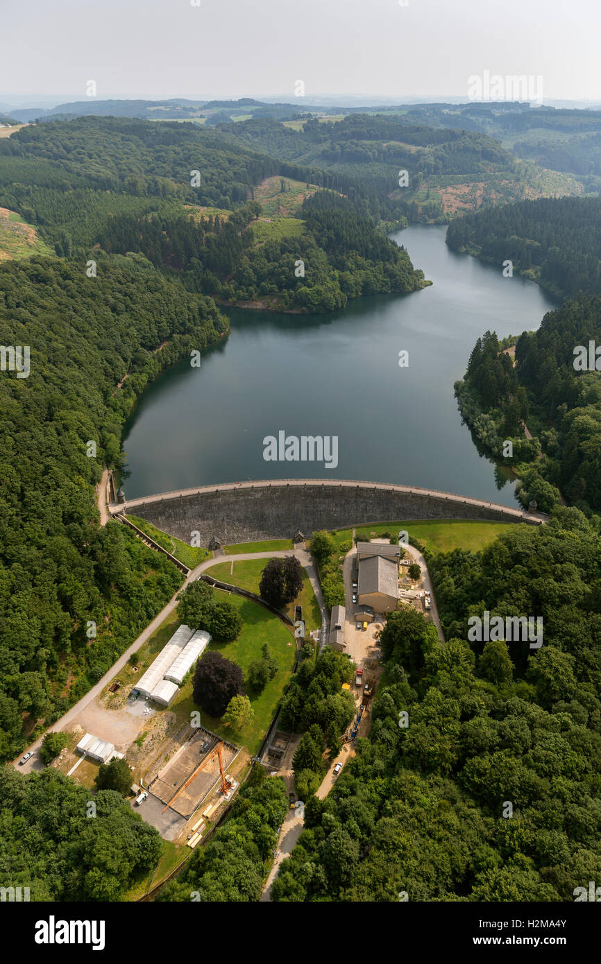 Aerial view, Hasper dam, Hagen, Aerial view of Hagen, reservoir, dam ...