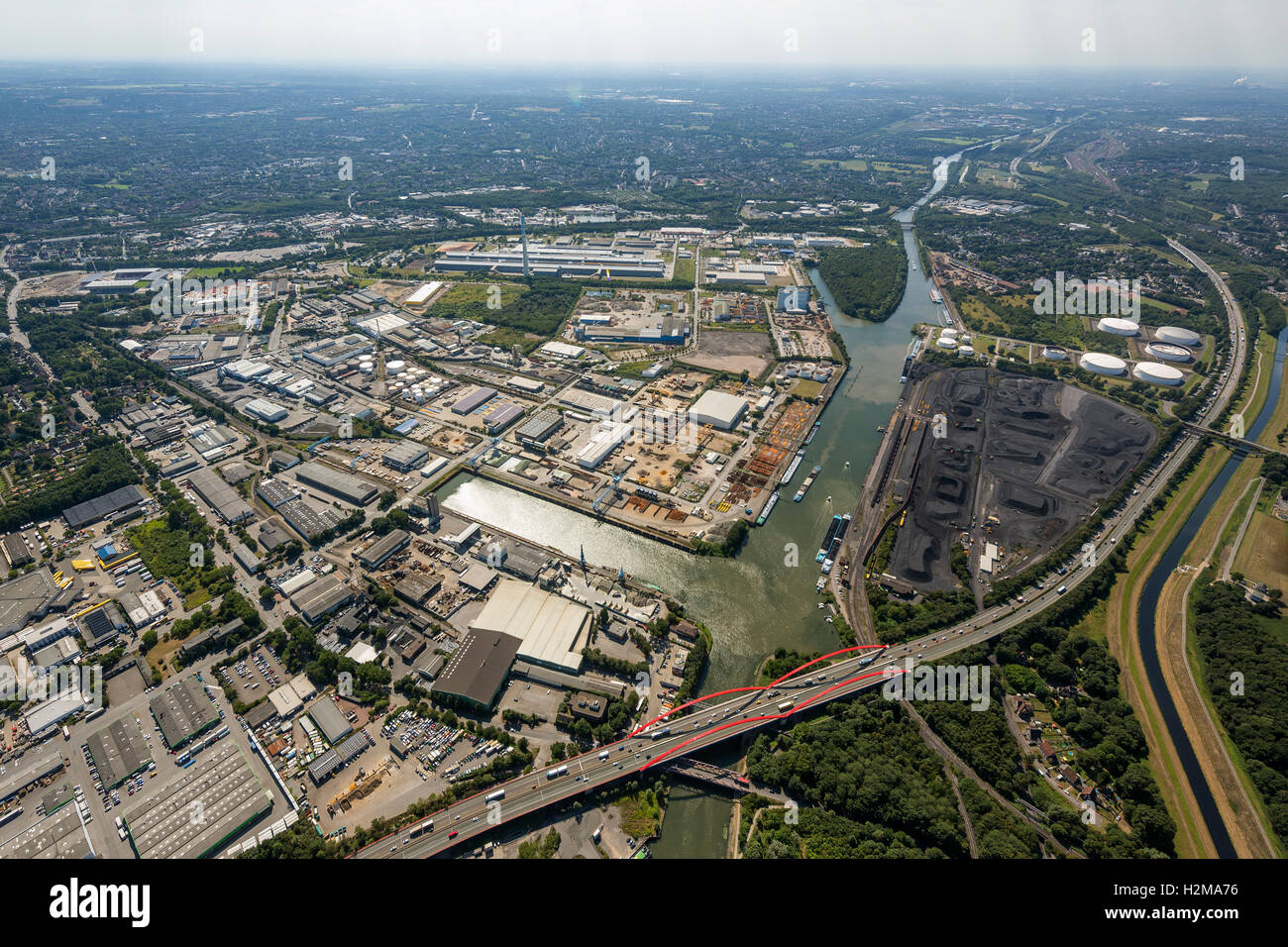 Aerial photo, ECONOVA with city harbor, Bottrop, ruhrarea,, northrhine ...