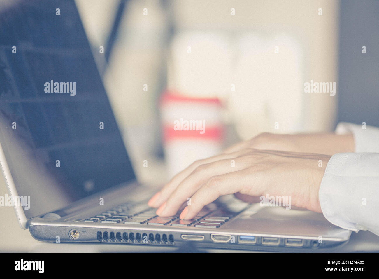 Female office manager typing on hi-res stock photography and images - Alamy