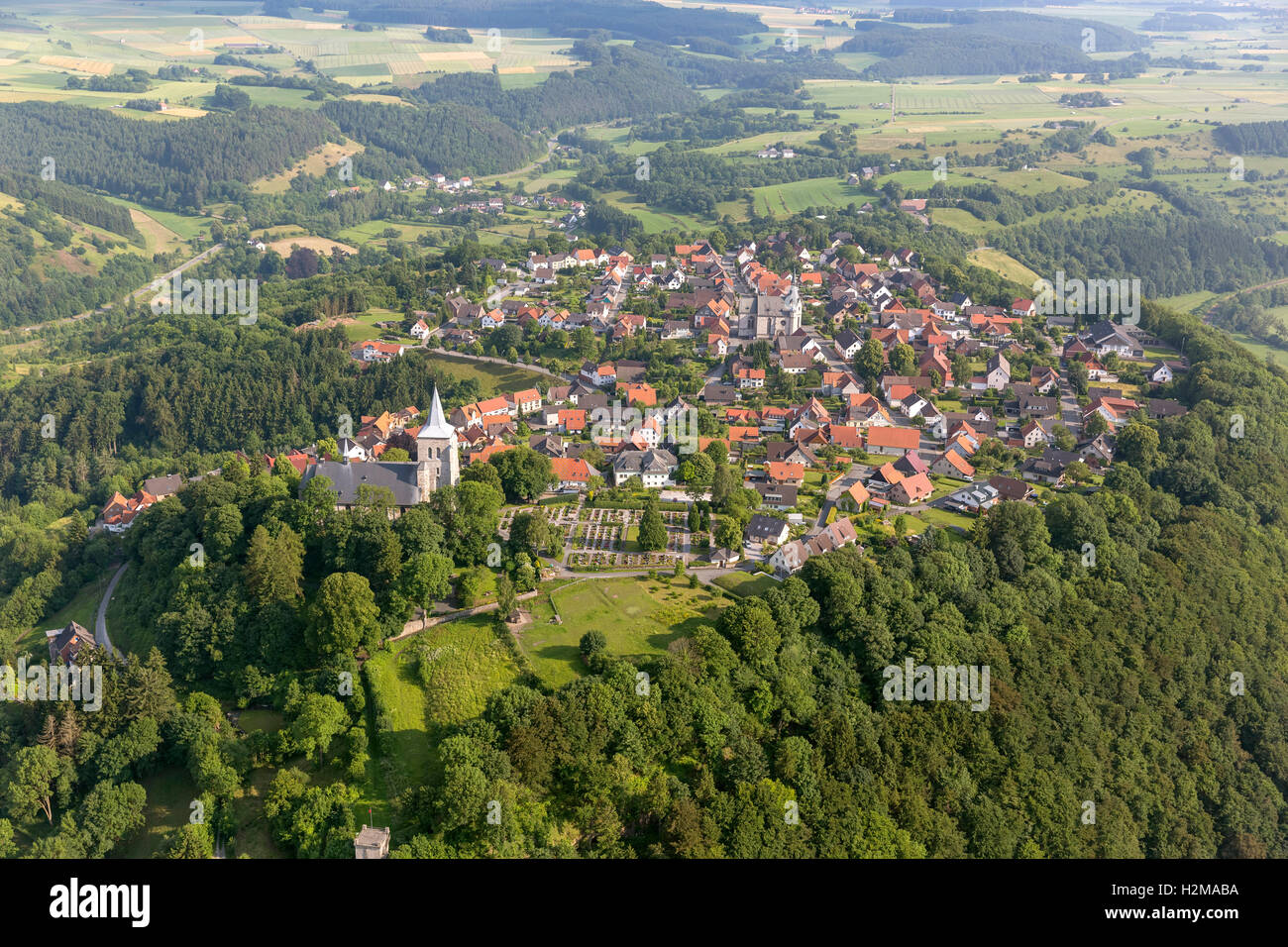 Aerial picture, marketplace and Saint Magnus-Kirche Propsteikirche ...