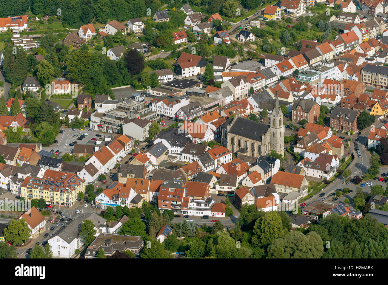 Aerial picture, Niedermarsberg, Marsberg, Sauerland, Hochsauerlandkreis ...