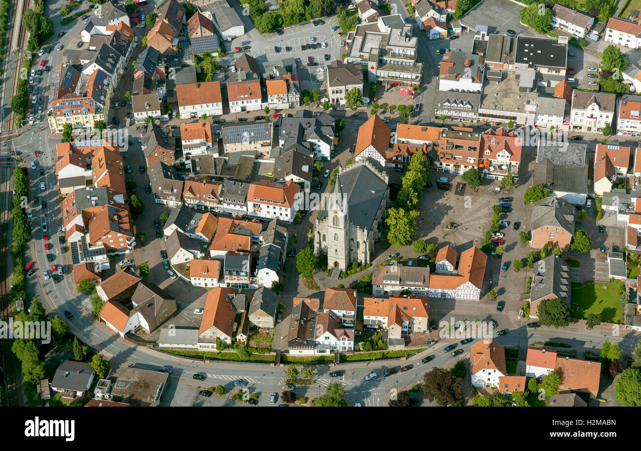 Aerial picture, Niedermarsberg, Marsberg, Sauerland, Hochsauerlandkreis ...