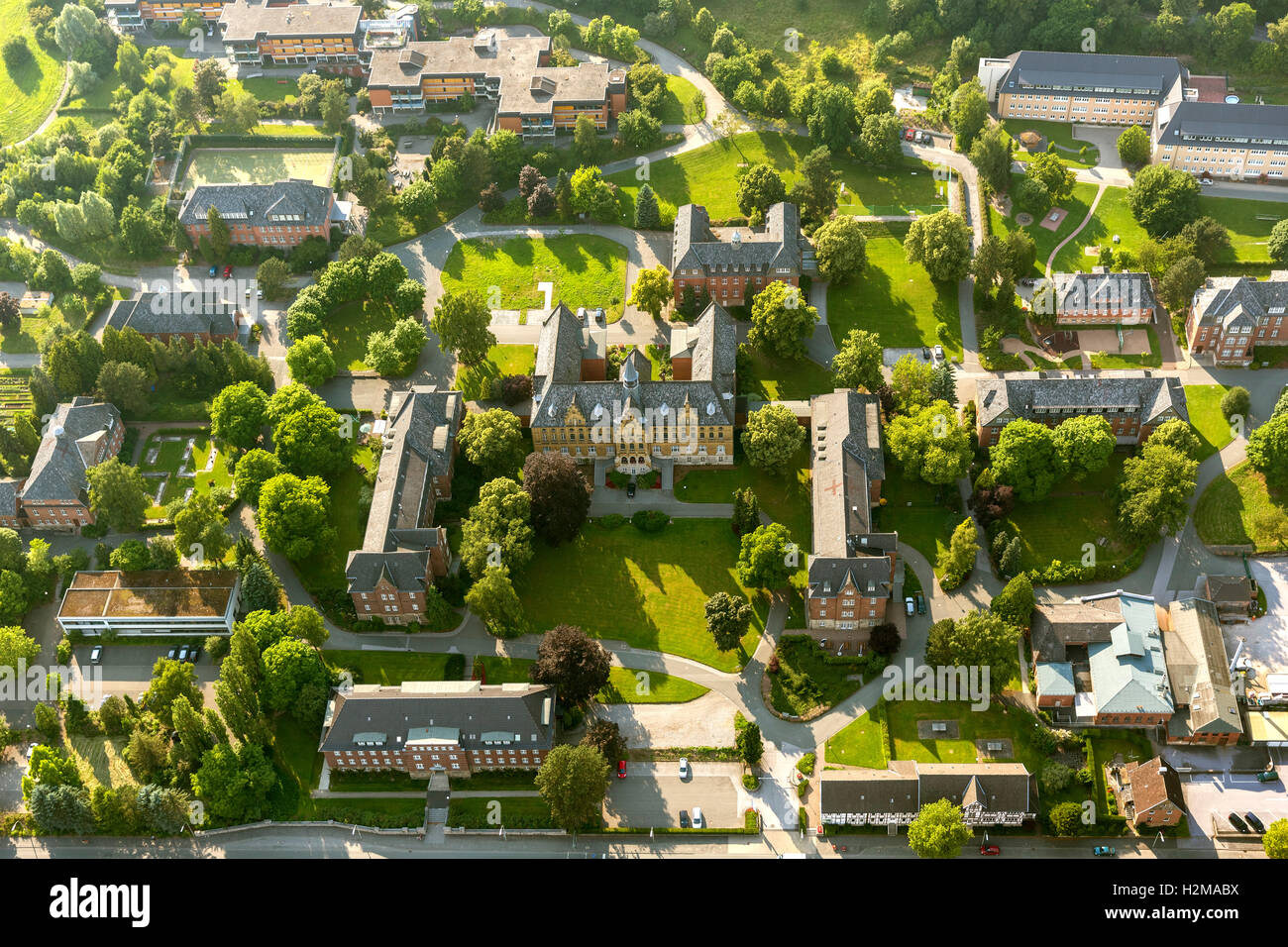 Aerial picture, St. Johannes pencil main building, low Marsberg ...