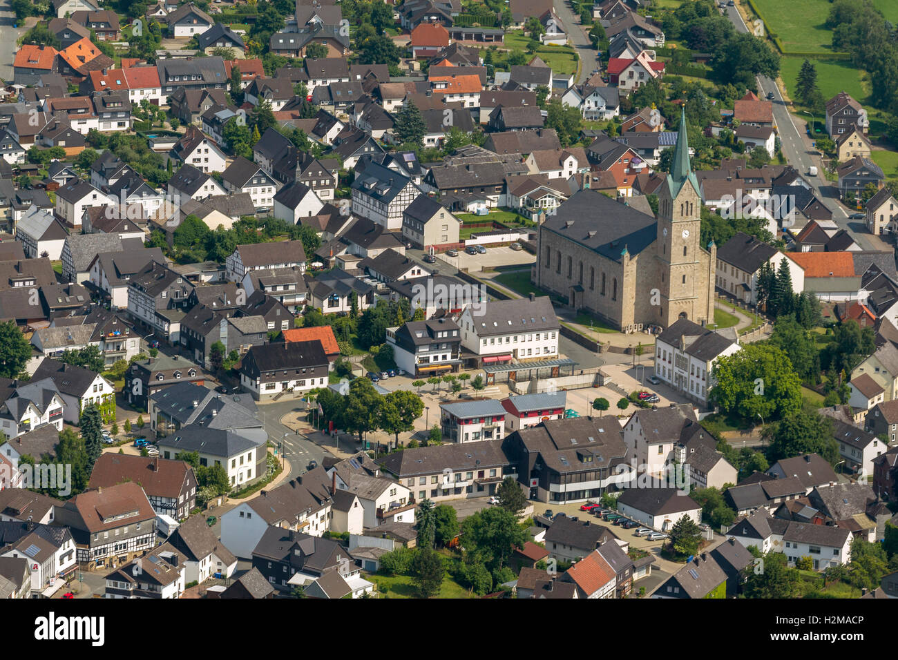 Aerial picture, aerial picture of Medebach, high-level sow's country ...