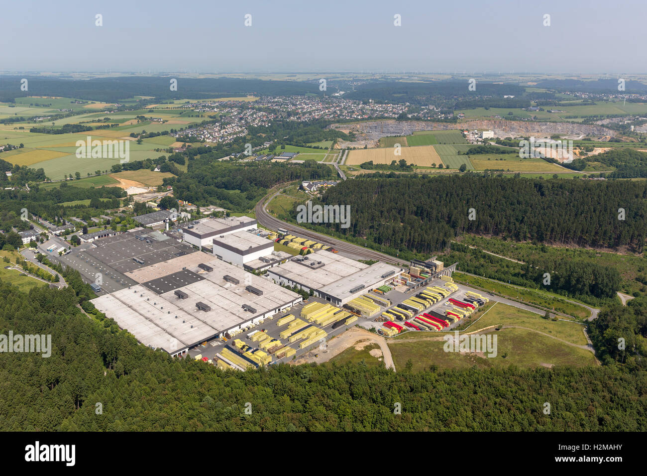 Aerial picture, Warsteiner brewery, aerial picture of Warstein ...