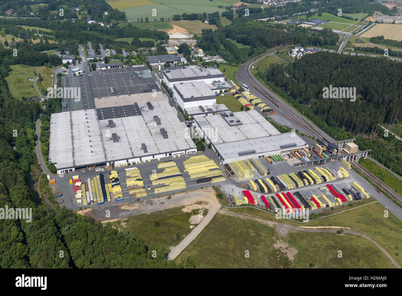 Aerial picture, Warsteiner brewery, aerial picture of Warstein ...