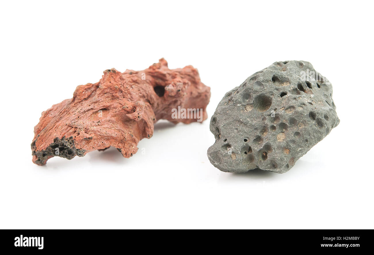piece of volcanic lava isolated on a white background Stock Photo - Alamy